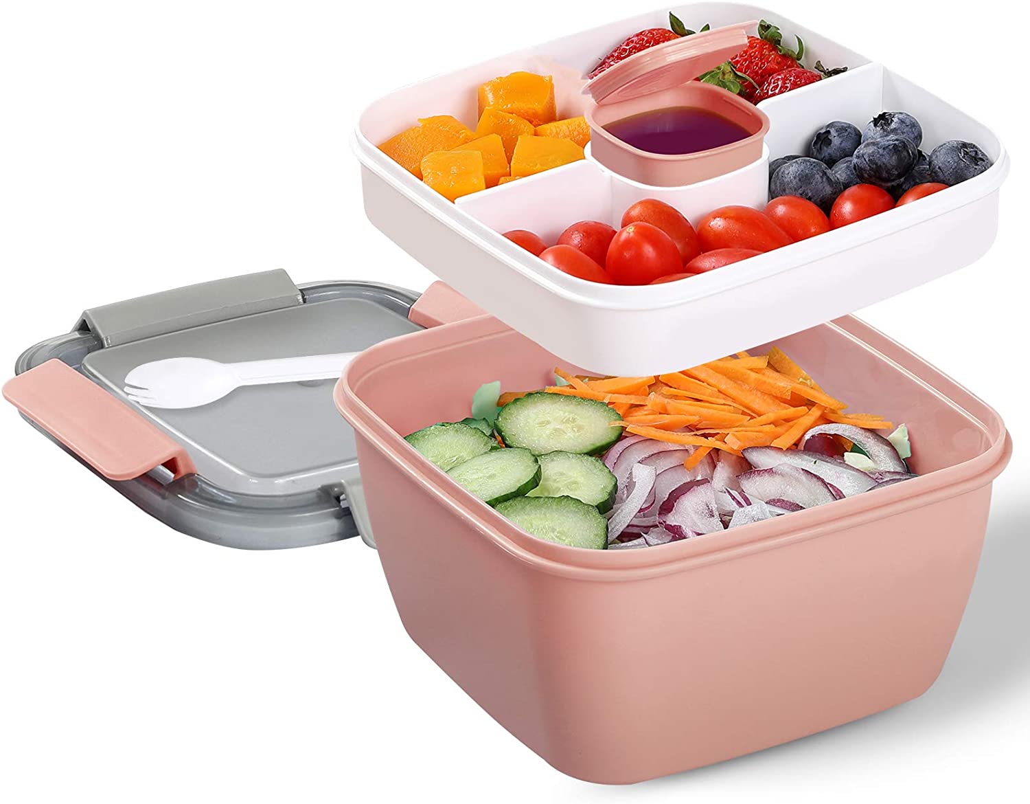 1.5L BPA Free Multi-Compartment Salad On-the-Go Bento Box Lunch Box
